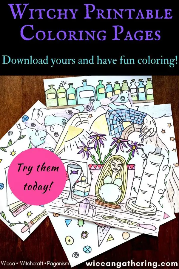 Printable Witch Coloring Pages: Download Today! · Wiccan Gathering